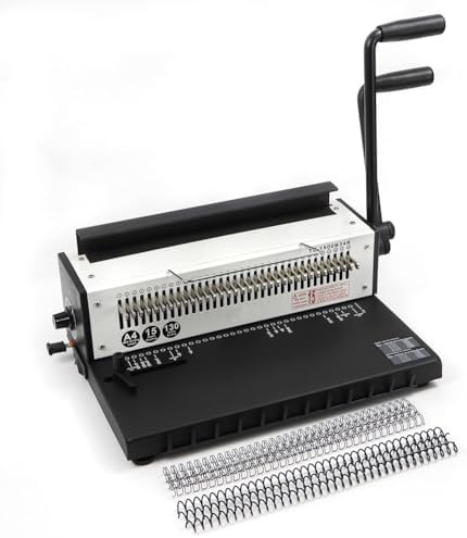 VACSAX Wire Binding Machine, 34Holes Manual Wire Binding Machine, Metal Spiral Wire Spool ...