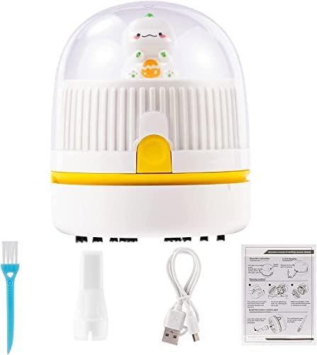 Desktop Vacuum Cleaner, USB Charging with Vacuum Nozzle Cleaning Brush ...