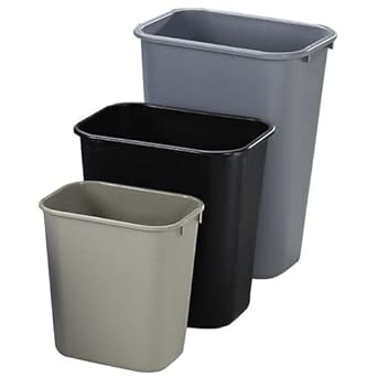 Rubbermaid Rectangular Office Waste Paper Bin Grey 40L: Amazon.co.uk ...