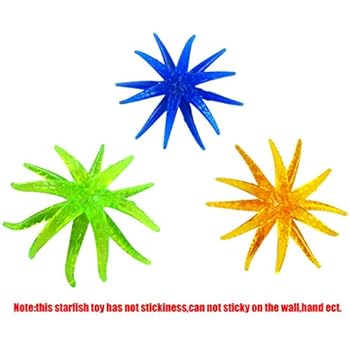Amazon.com: Toysmith Sticky Starfish Wall Tumblers Neon Blue, Pink ...