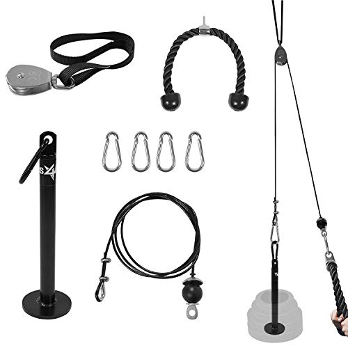 Yes4All LAT Pulley System with Plate Loading Pin & Pull Down Tricep ...