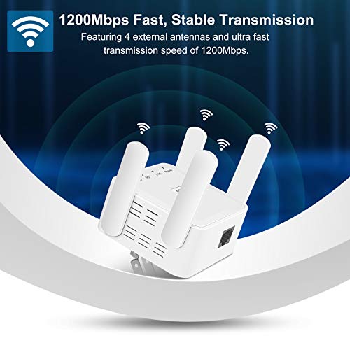 WiFi Range Extender SuperBooster Repeater for The Houes, 1200Mbps (2500FT) WiFi 2.4 & 5GHz Dual ...