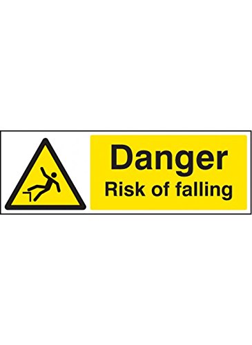 Caledonia Signs 14494G Danger Risk of Falling Sign, 300 mm x 100 mm ...