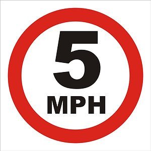 Smarts-Art 5 Mph Speed Limit Sign - 3Mm Rigid Signboard -300MM X 300MM ...