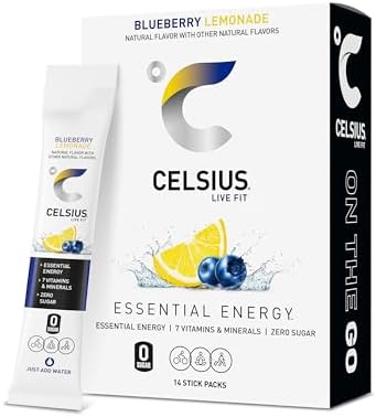 CELSIUS On-the-Go Essential Energy Drink Mix, Blueberry Lemonade (14 ...