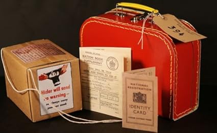 1940'S Evacuee-Wartime-Memorabilia WW2-Blitz Ration Book-Gas mask Box ...
