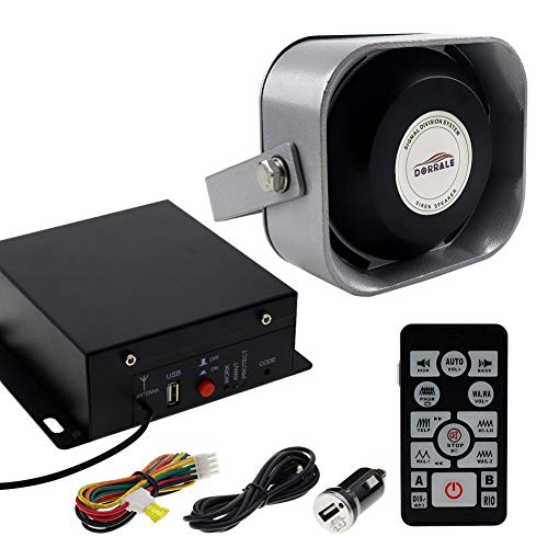 DORRALE 100W Car Police Siren DS7300 Wireless Amplifier with Black ...
