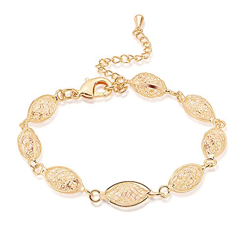 Mytys 18k Rose Gold Plated Mesh Crystal Tube Mesh Fishnet Bracelet in ...