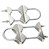 UngSung Double Antenna Mast Clamp Kit Anti-Rust Steel V Jaw Block with ...
