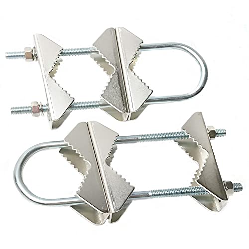 UngSung Double Antenna Mast Clamp Kit Anti-Rust Steel V Jaw Block with ...