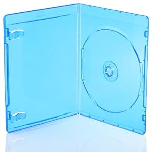 Amazon.com: Blu-ray Storage Case, Slim 6mm Clear Blue Single Case for ...