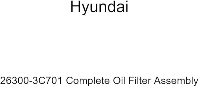 Amazon.com: Genuine Hyundai 26300-3C701 Complete Oil Filter Assembly ...