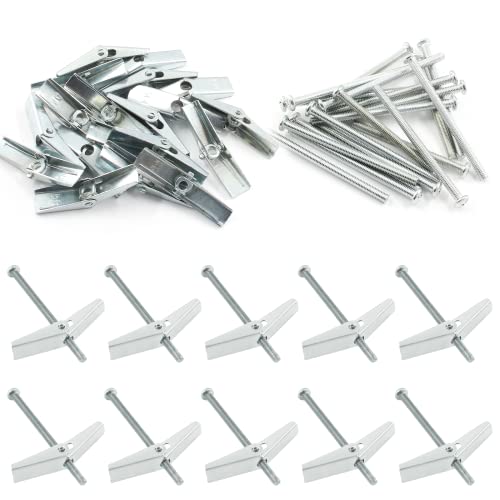 Uenhoy 20 Pcs M4 Toggle Bolts and Wing Nuts Kit, Heavy Duty Wall ...