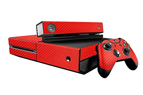 Buy Microsoft Xbox One Skin (XB1) - NEW - 3D CARBON FIBER FIRE RED - Air Release vinyl decal ...