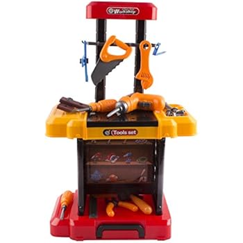 Amazon.com: Toy Tool Kids 40 Piece Kit Construction Play Set Portable ...