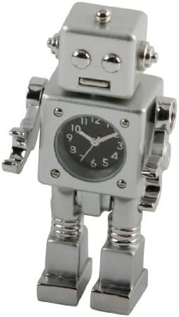 Miniature Silver Robot Novelty Desktop Collectors Clock 9683: Amazon.co ...