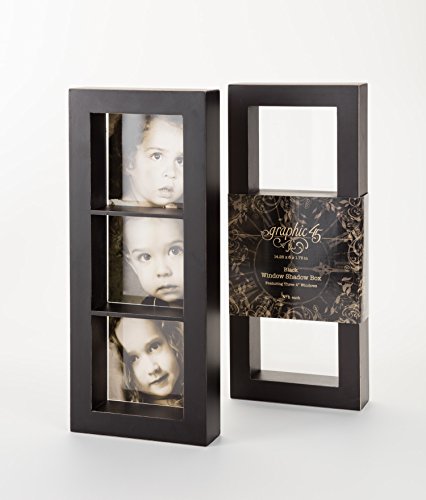 Graphic 45 Window Shadow Box, Black, 14.25 by 6 by 1.75" New