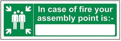 VSafety In Case Of Fire Your Assembly Point Is: Sign – Landscape ...