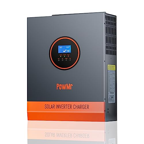 PowMr Solar Hybrid Inverter 3000W 24VDC to 110VAC, 3KW Off-Grid Hybrid ...