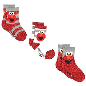 Amazon.com: Sesame Street Elmo Boy's Girl's Multi Pack Crew Socks with ...