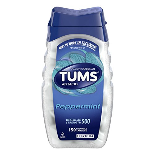 Tums Regular Strength Antacid Chewable Tablets, Peppermint, 150 Count ...