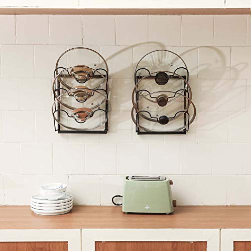 X-cosrack Pot Racks Wall Mounted Set of 2,with Towel Bar and Pots Pans ...