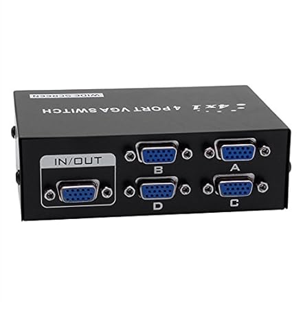 rts 4 Port VGA Splitter Switch Box for PC to Share One Monitor and ...