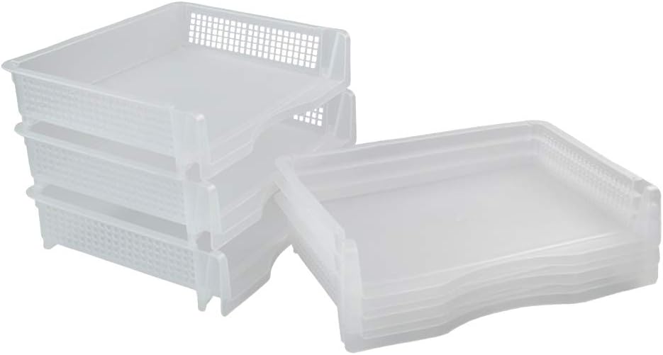 Bringer Clear Plastic Stackable A4 Paper Letter Filing Document Tray ...