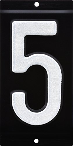HIllman 841664 3-Inch Nail-On Aluminum Reflective Mailbox Number 5 Home ...