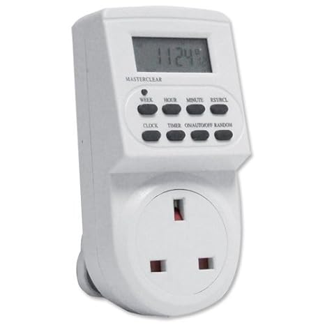 2 X Electronic digital mains Timer Socket Plug-in with LCD Display 12/ ...