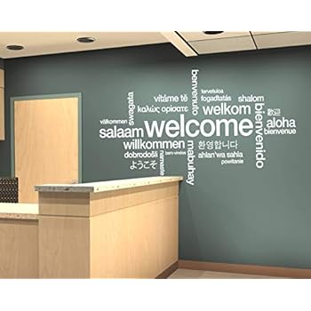 Amazon.com: Welcome Sign Decal Welcome Wall Sticker Welcome in Many ...