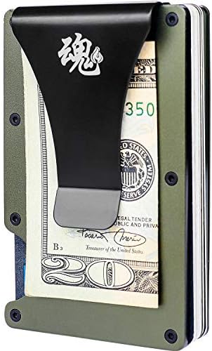 Rigid Wallet for Men Minimalist Slim RFID Army Green Aluminium | Pricepulse