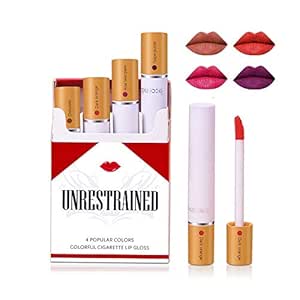 Amazon.com : Matte Cigarette Lipstick Pack Set, 4 Colors Red ...
