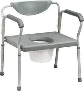 Amazon.com : Heavy Duty Commode extra wide 500 lb capacity : Three In ...