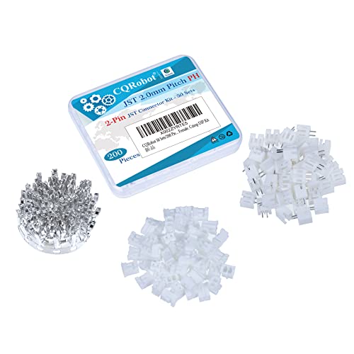 CQRobot 50 Sets/200 Pieces 2.0 mm Pitch JST PH 2-Pin IC Sockets & Plugs ...
