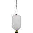 Amazon.com: 32GB Dog Tag USB 2.0 Flash Drive Metal Necklace Thumb Drive ...
