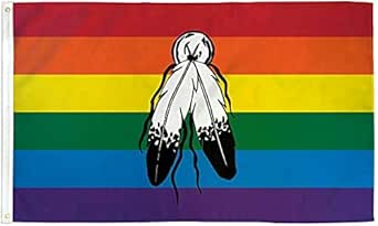 Two Spirit Rainbow Flag 3x5 ft. Third Gender Pride Native American ...