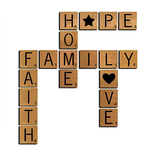 Scrabble Tile Letter Stencils 4 Inch - 28 Pack Scrabble Style Alphabet ...