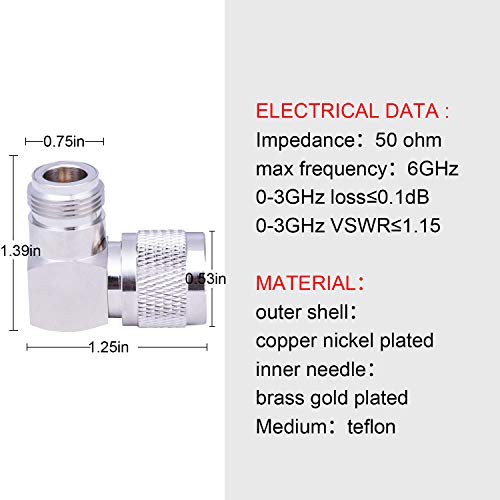 4PACK N Type Right Angle Connector N Male to N Female Adapter ...