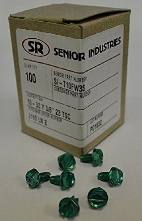 Amazon.com: 100 pcs 3/8" Self Tapping Green Ground Screws Flat Hex Head ...