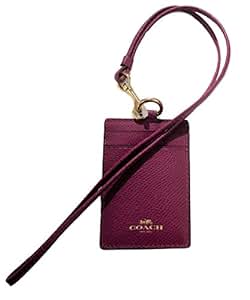 Amazon.com : Coach Leather Lanyard ID Holder - #F57311 : Office Products
