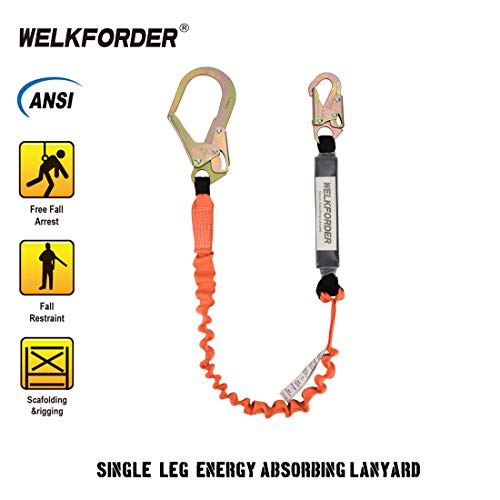 WELKFORDER Single Leg 6-Foot Fall Protection for Construction Shock ...