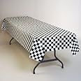 Amazon.com: Black and White Checker Plastic Tablecloth 100' x 40" Roll ...