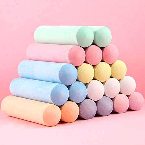 Sidewalk Chalk Sets for Kids 20-Count 8 Colors | VteePck Jumbo Chalk ...