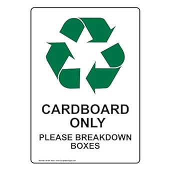 Amazon.com: ComplianceSigns Vertical Aluminum Cardboard Only Please ...