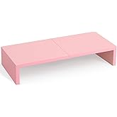 Amazon.com: TEAMIX Pink Monitor Stand Riser, Wood Monitor Riser with ...