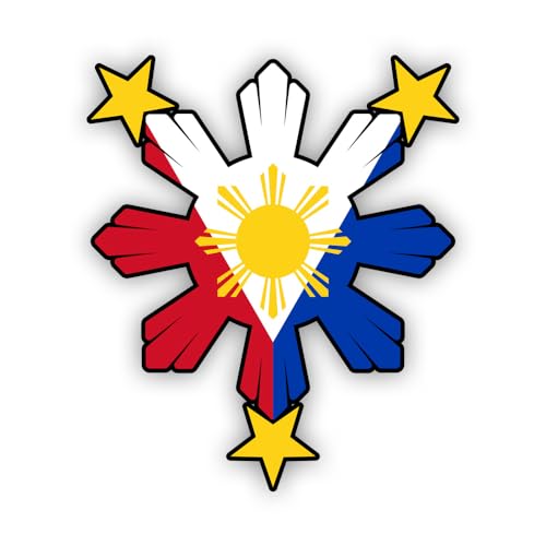 Filipino Sun With Philippines Flag Sticker Decal - Self Adhesive Vinyl ...
