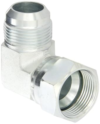 Eaton Weatherhead C5506X16 Carbon Steel SAE 37 Degree (JIC) Flare-Twin Fitting, Swivel, 90 ...
