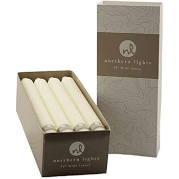 Amazon.com: Northern Lights Candles Nlc Wide Tapers 12Pc Box Ivory 10 ...