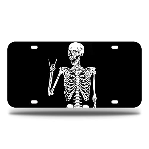 Black Human Skeleton License Plate,Car Front License Plates with 4 ...